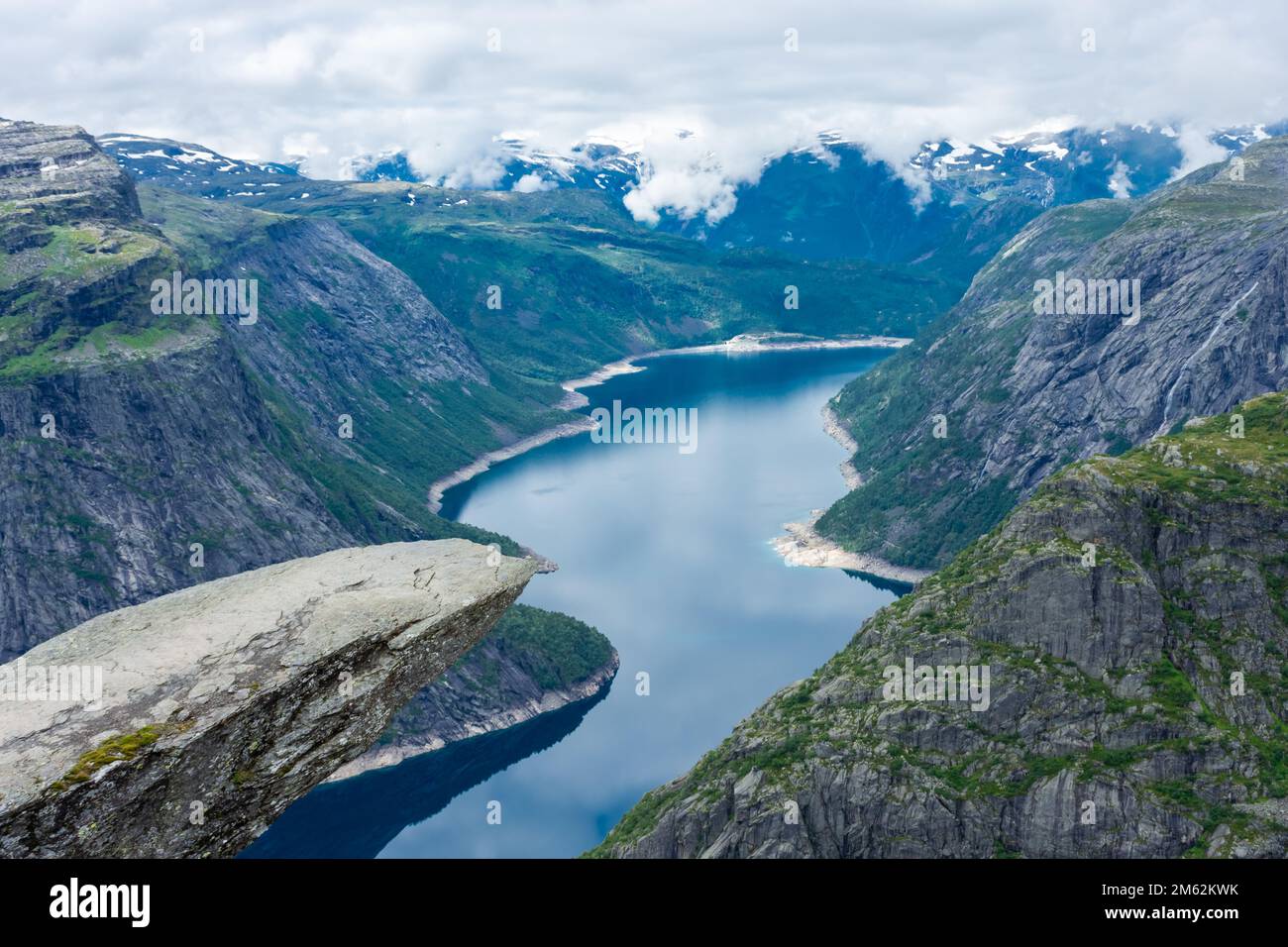 The amazing Trolltunga scenic spot, famous rock formation in Norway ...