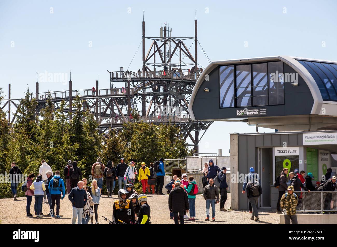 A view of the Sky Walk, an impressive winding wooden structure with a ...