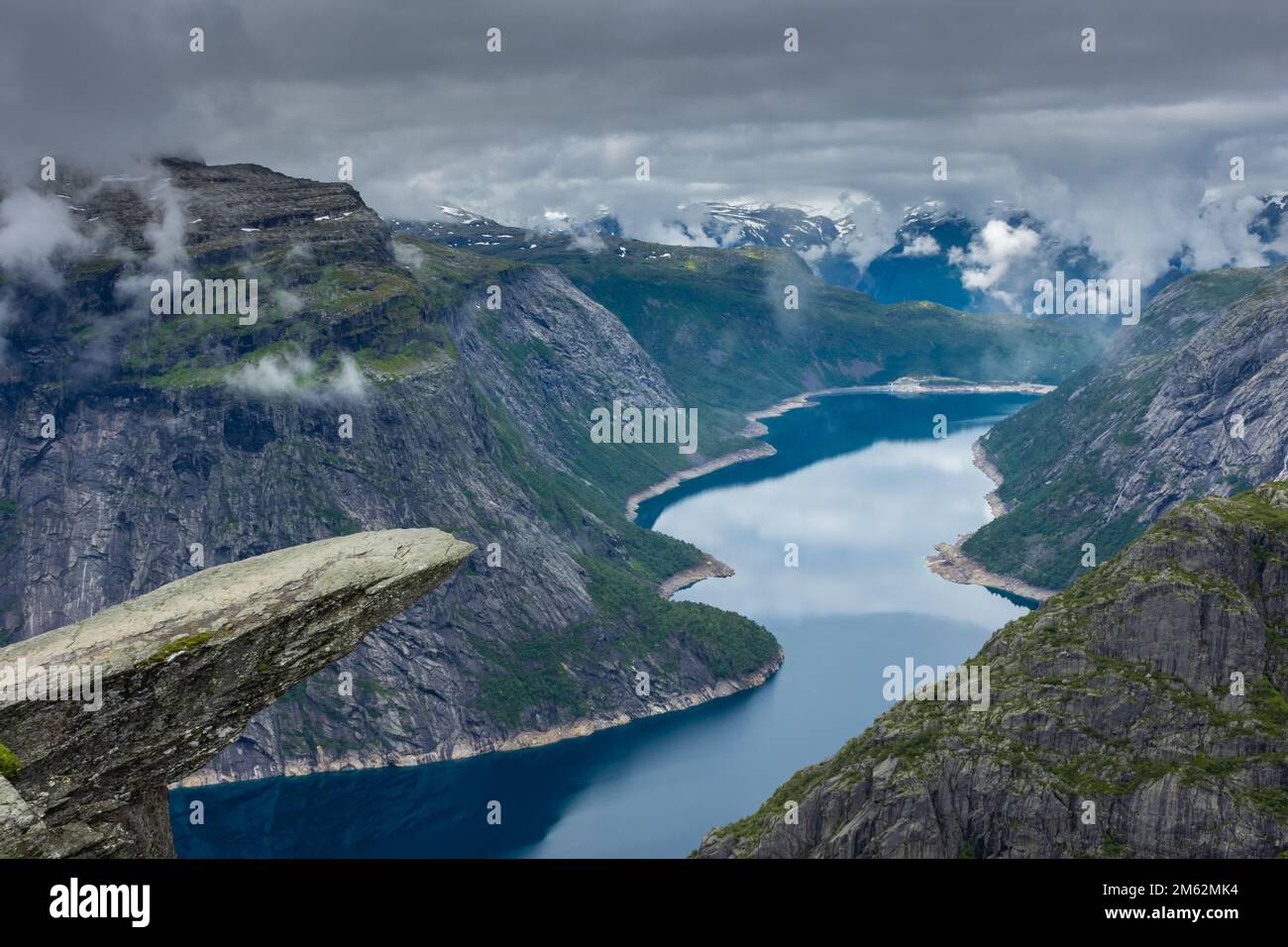The amazing Trolltunga scenic spot, famous rock formation in Norway ...