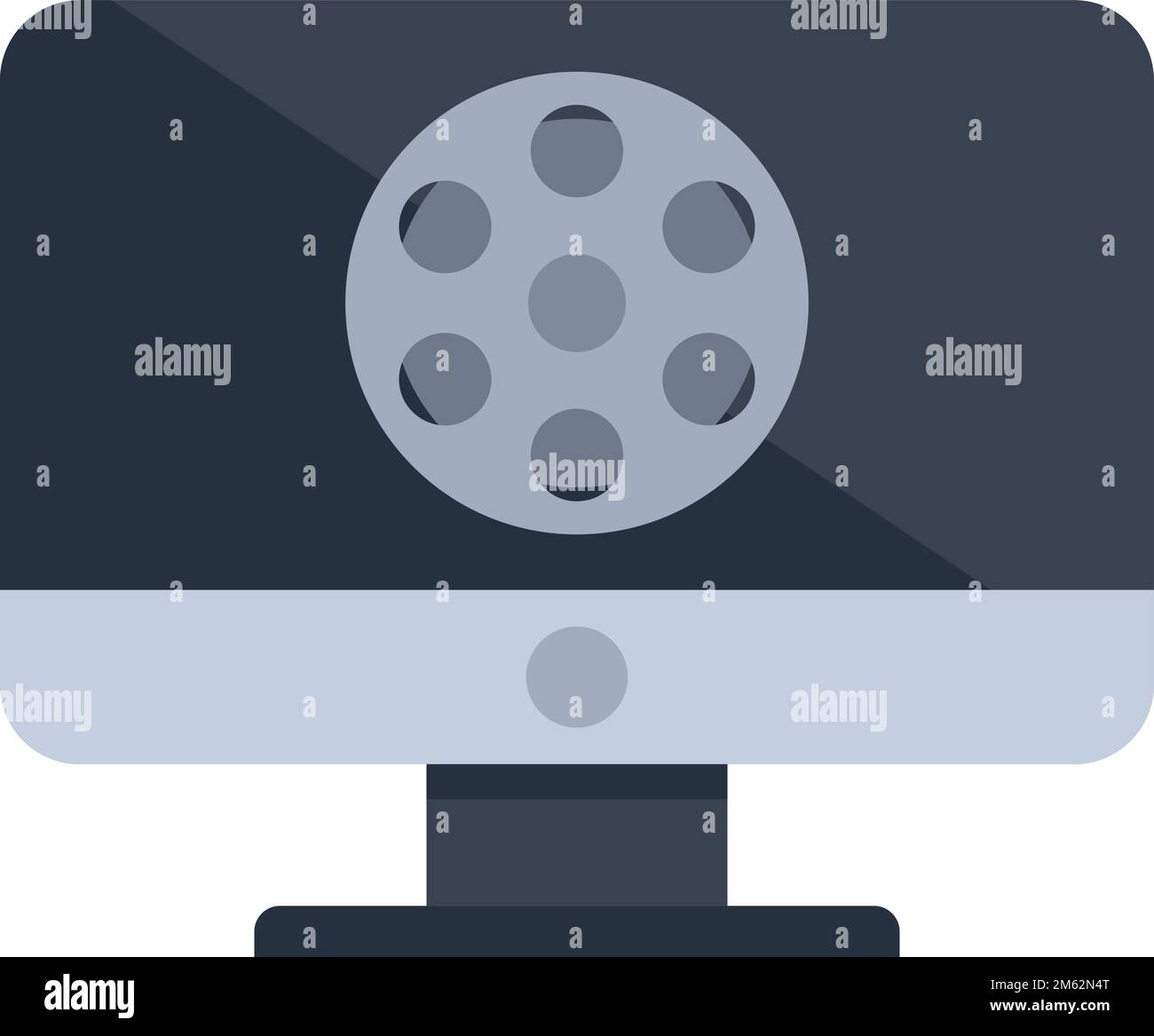 Pc video edit icon flat vector. Mobile editor. Digital content isolated ...