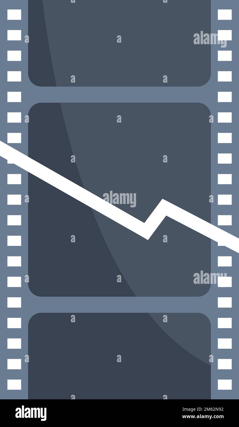 Clipped film icon flat vector. Cut video. Scissors edit isolated Stock ...