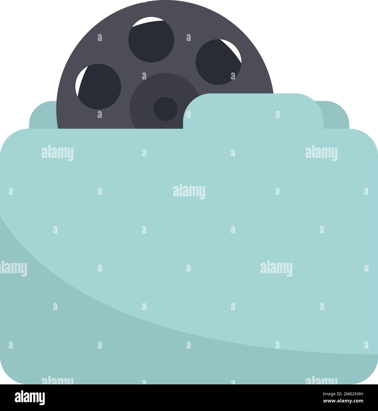 Reel video folder icon flat vector. Film music. Multimedia file ...
