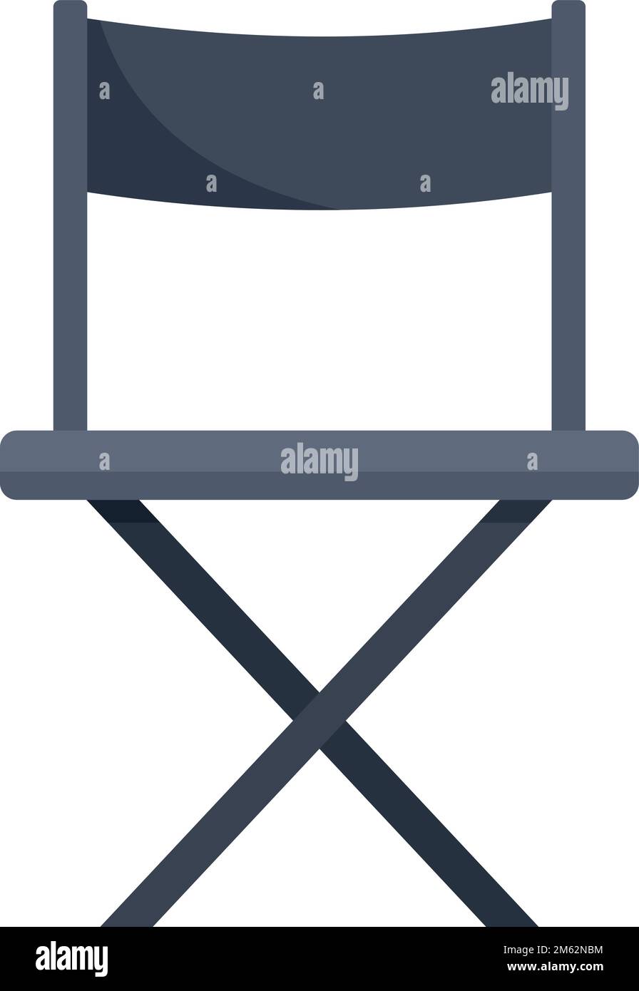 Film director chair icon flat vector. Cinema movie. Hollywood seat ...