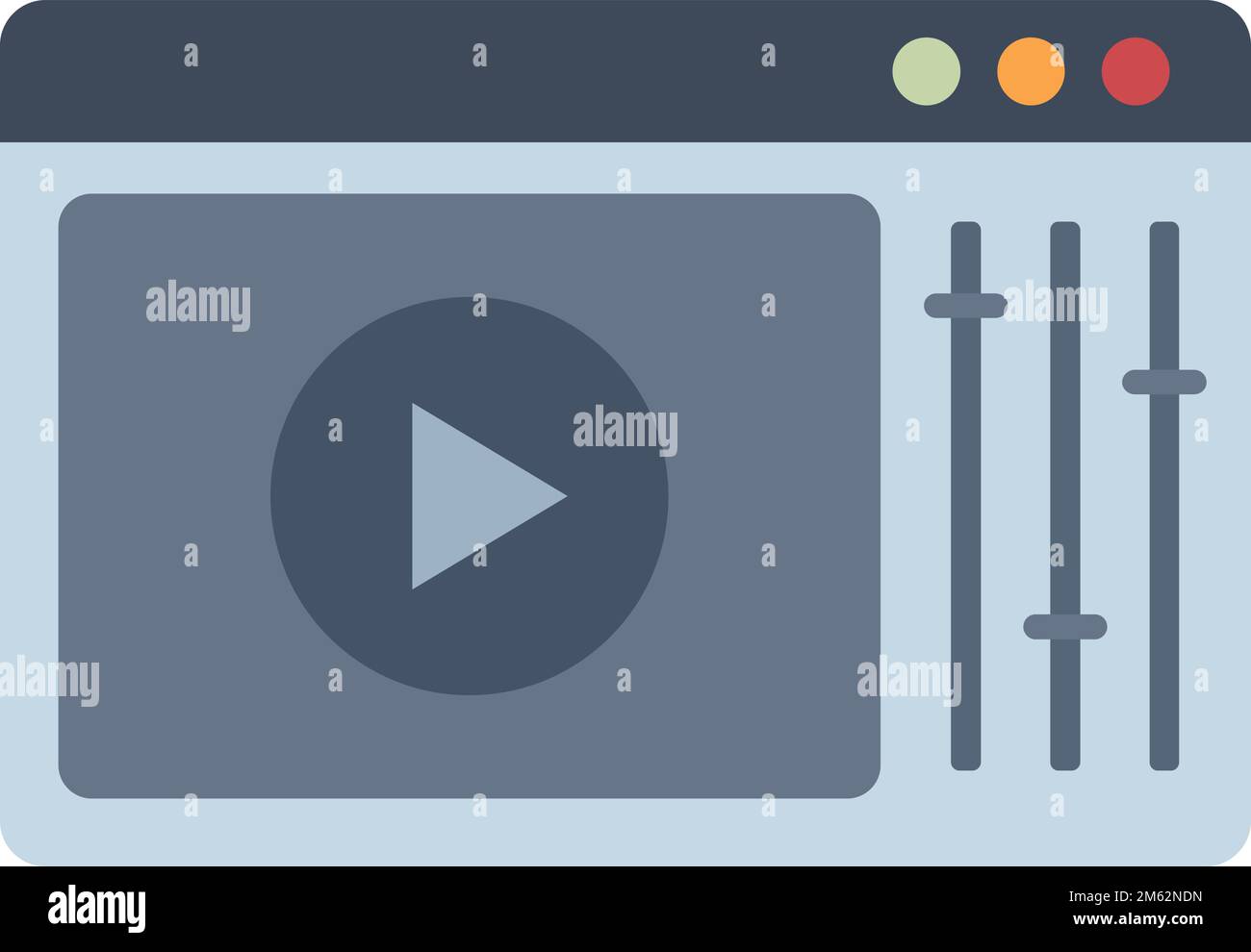 Online video edit icon flat vector. Film editor. Computer animation ...