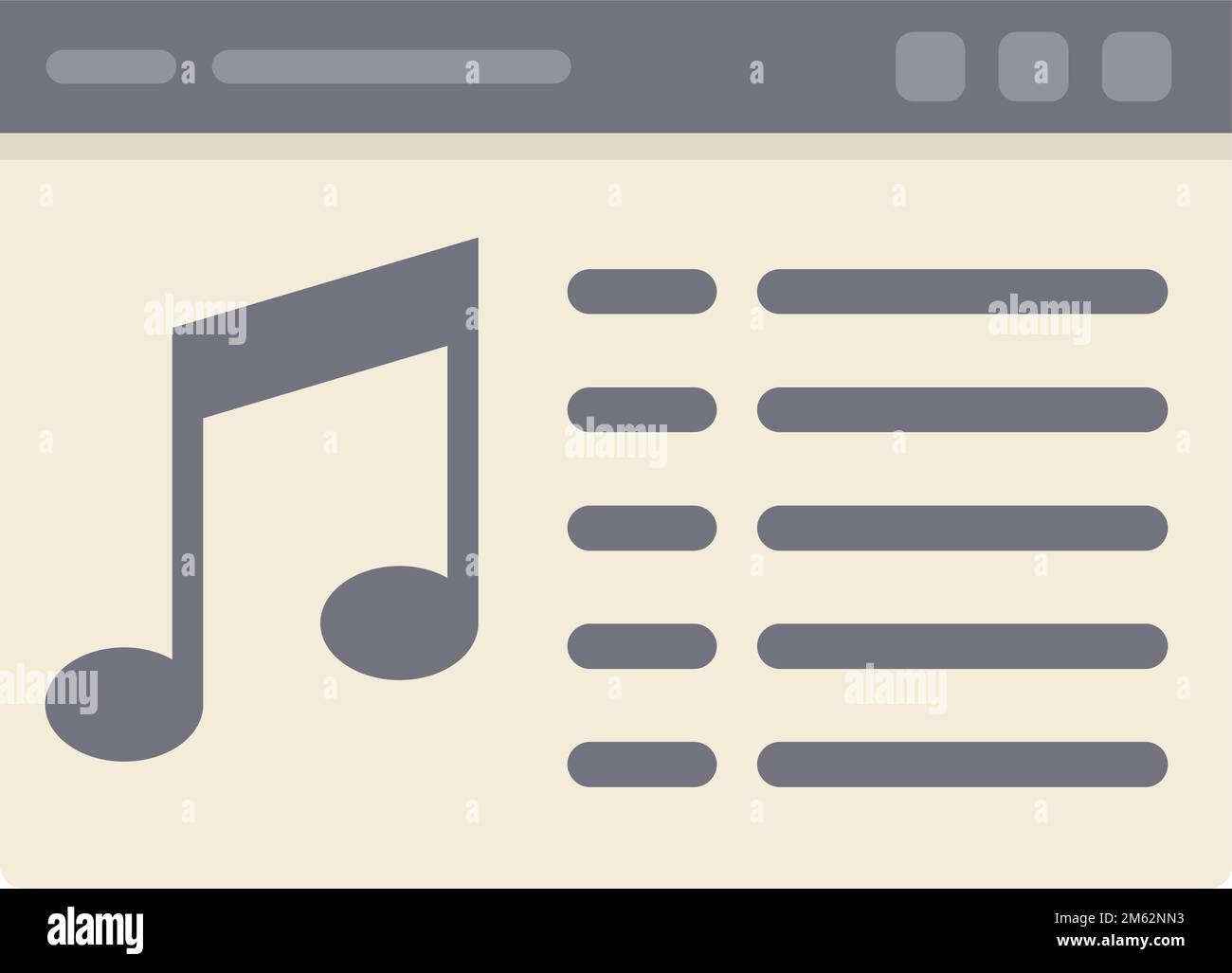 Web playlist icon flat vector. Play layout. Multimedia app isolated ...