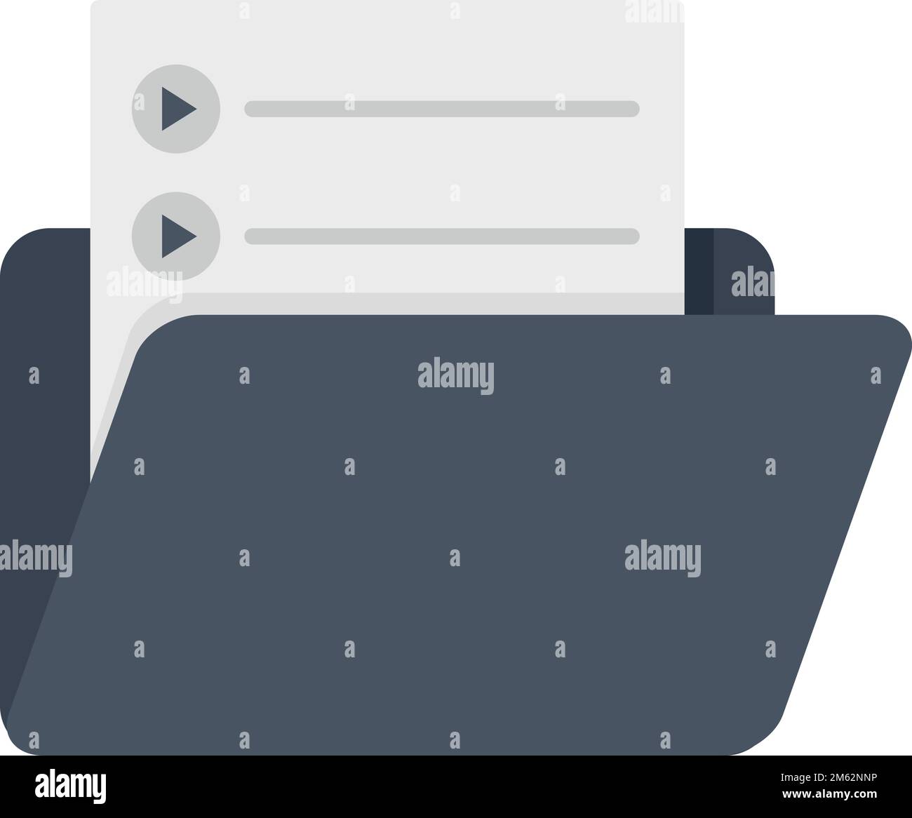 Playlist folder icon flat vector. Music play. Video book isolated Stock ...