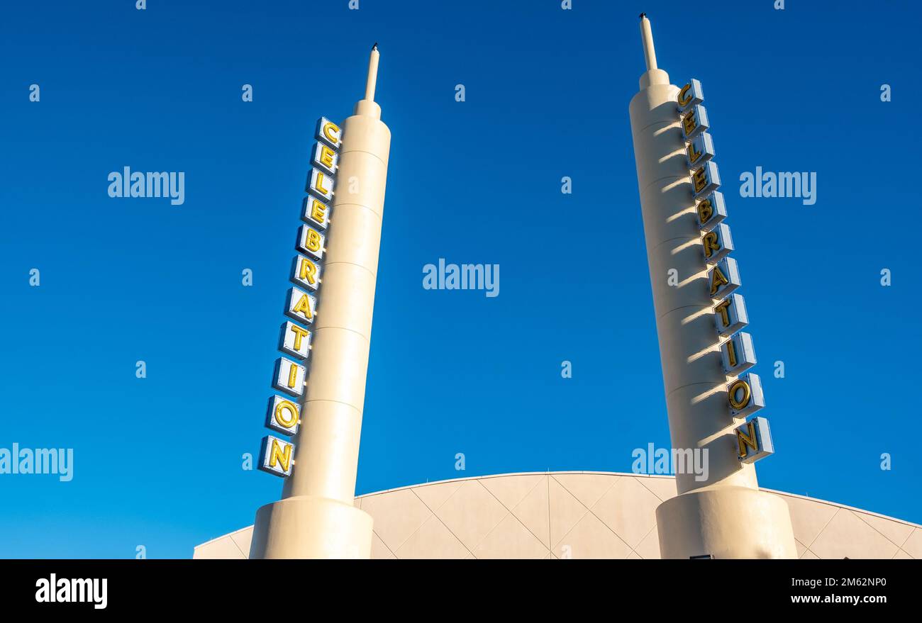 Landmark tower in downtown Celebration Florida Stock Photo - Alamy
