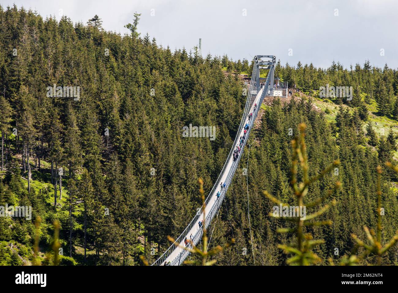 A view of the world's longest suspension footbridge; Sky Bridge 721 in Dolni Morava. The bridge ...