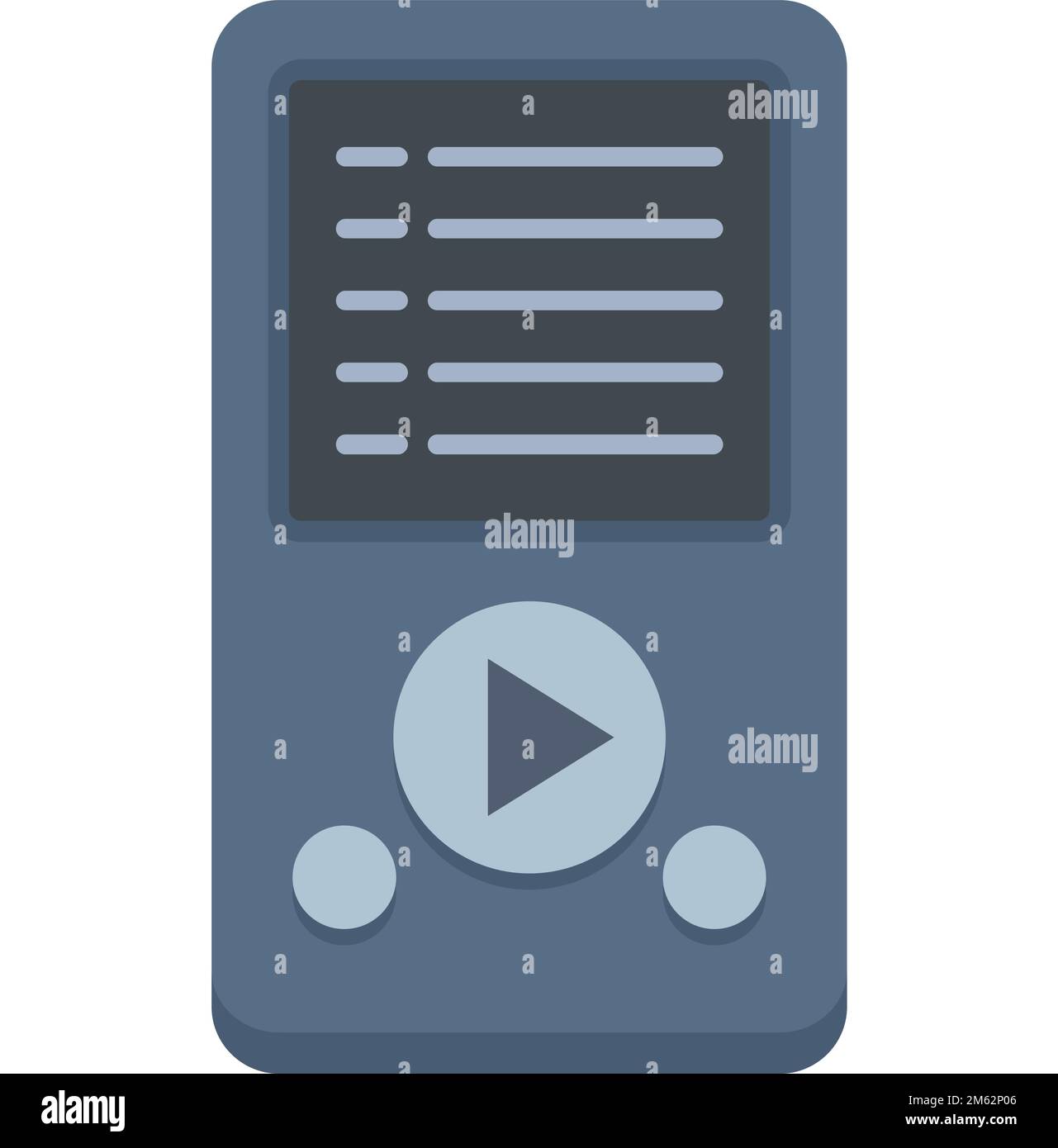 Music player playlist icon flat vector. Song list app. Play mobile ...
