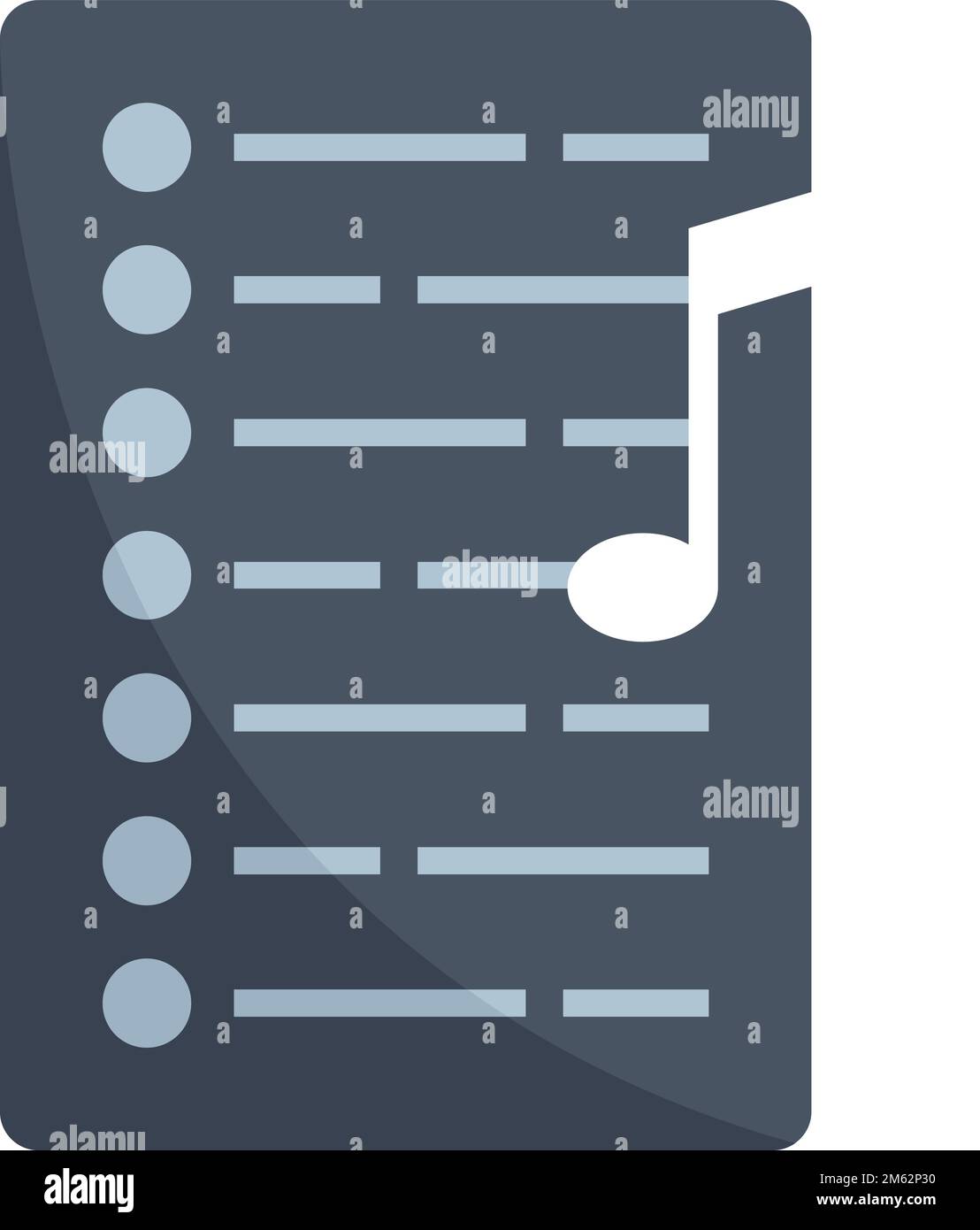 Song playlist icon flat vector. Mobile application. Music song list ...