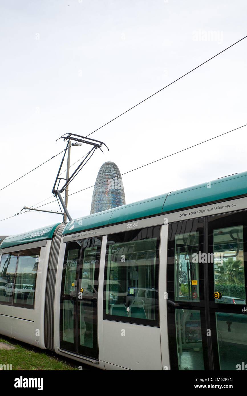 Barcelona, Spain : 2022 December 30 : TRAM Barcelona in Els Encants ...