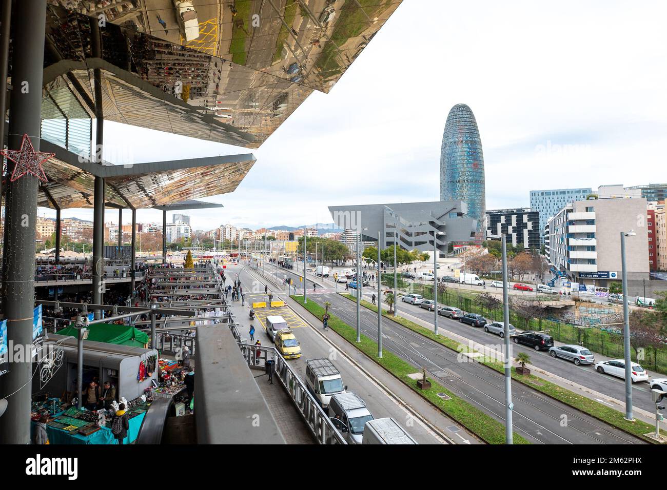 Barcelona, Spain : 2022 December 30 : Cloudy day in Els Encants flea ...