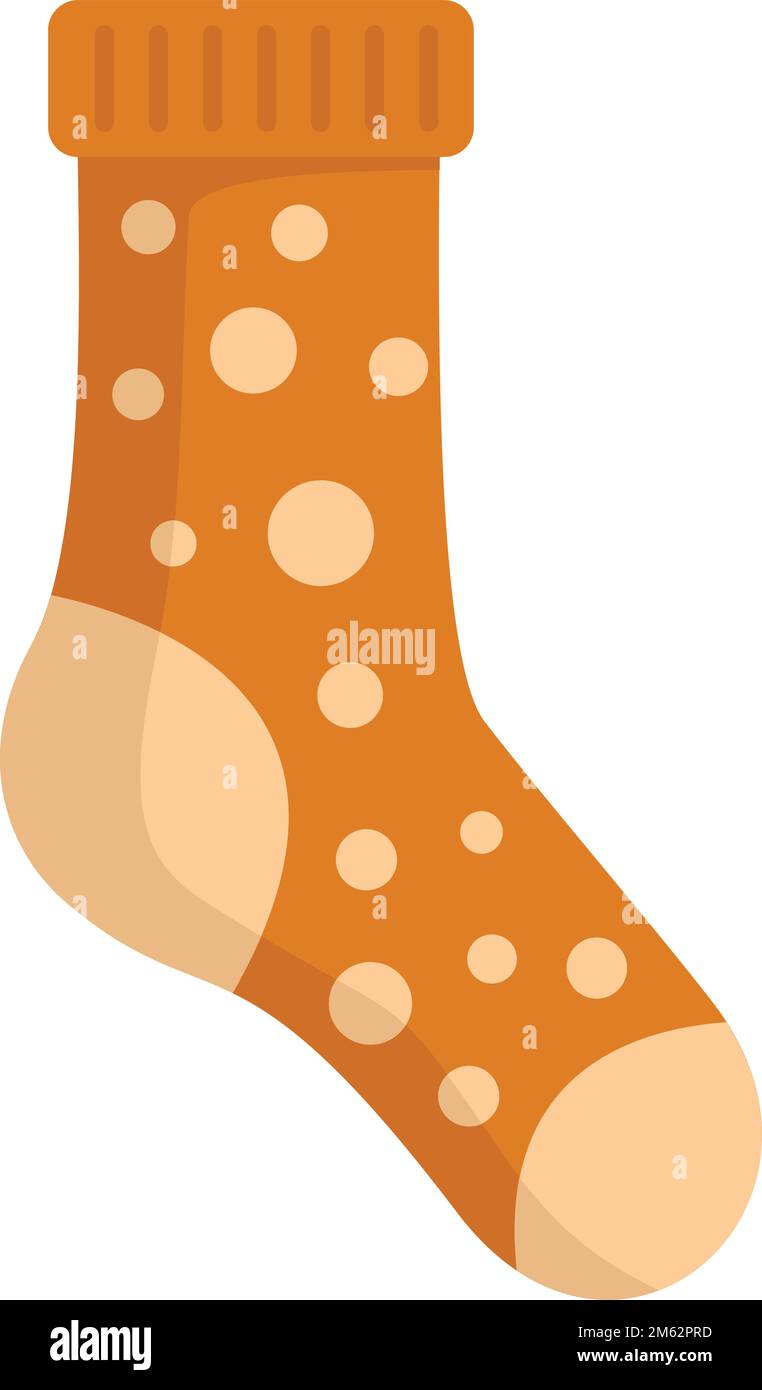 Hosiery icon flat vector. Winter sock. Wool item isolated Stock Vector ...
