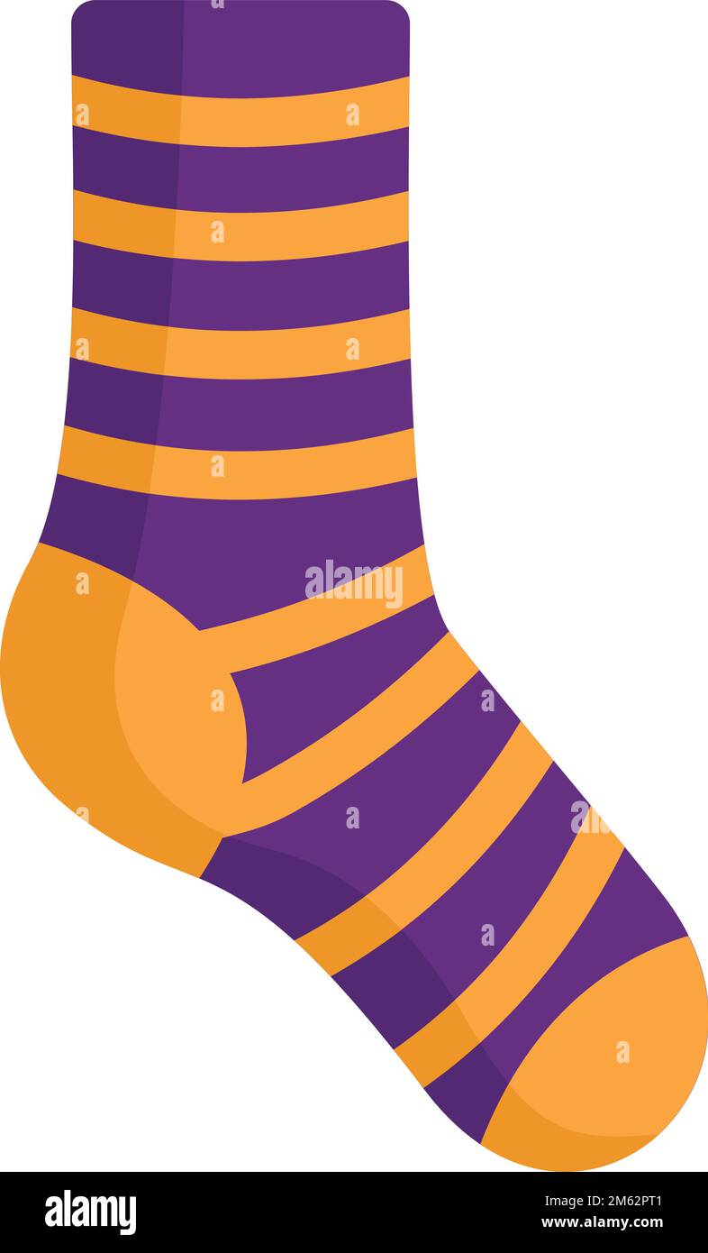 Cotton sock icon flat vector. Winter sock. Wool item isolated Stock ...