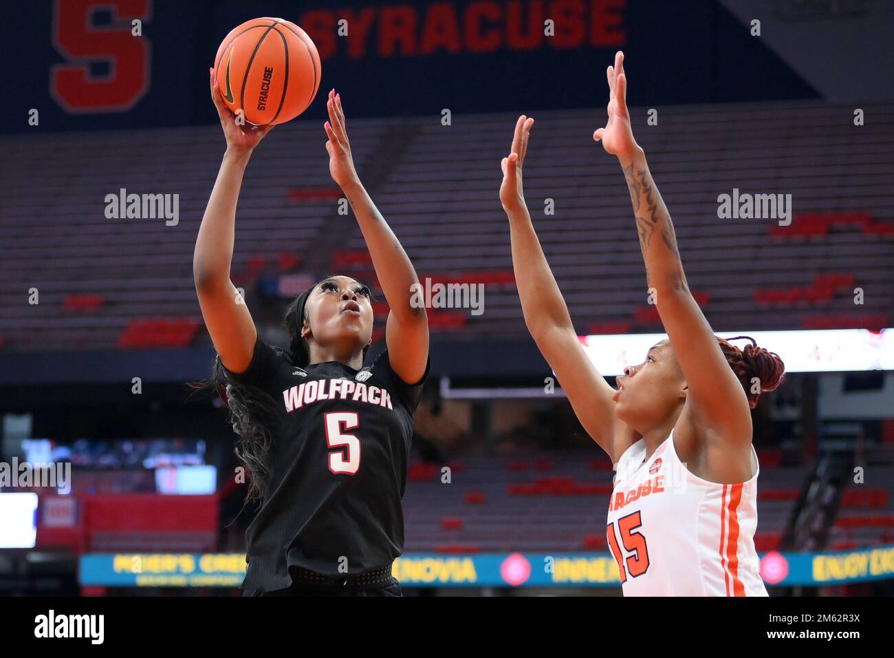 January 1, 2023: NC State Wolfpack forward Jada Boyd (5) shoots the ...