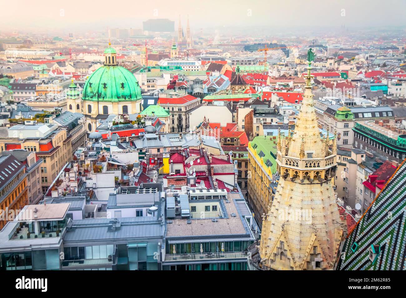 Above Vienna medieval old town cityscape, Austria Stock Photo - Alamy