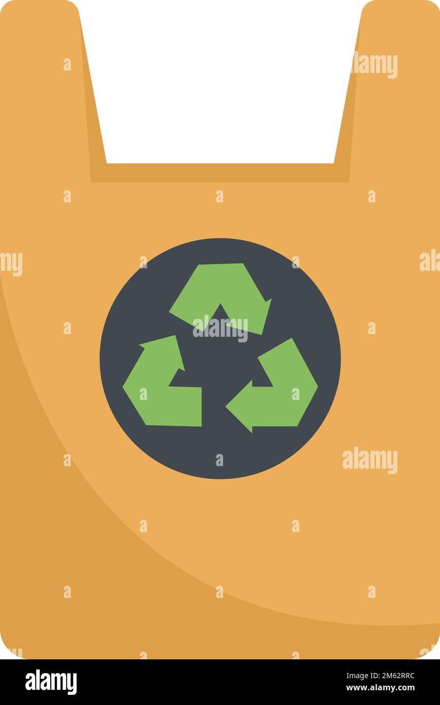 Eco package icon flat vector. Reusable fabric bag. Market package isolated Stock Vector Image ...