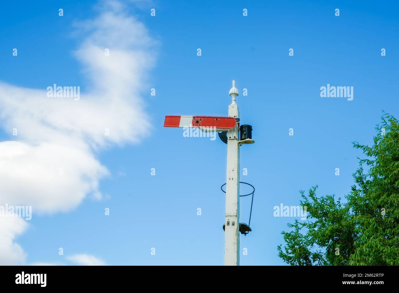 Old signal post for railway on Central Otago Rail Trail in New Zealand ...