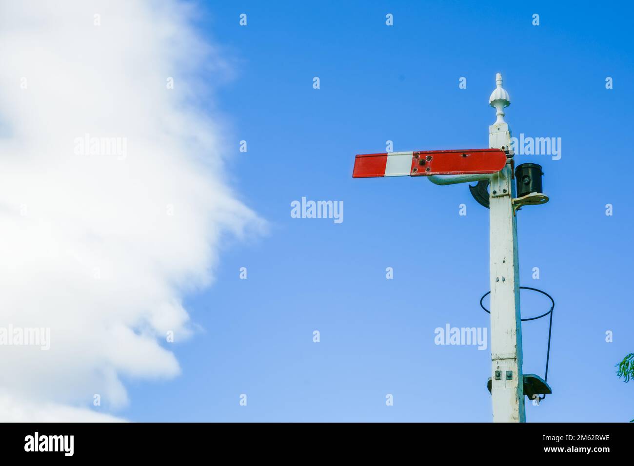 Old signal post for railway on Central Otago Rail Trail in New Zealand ...
