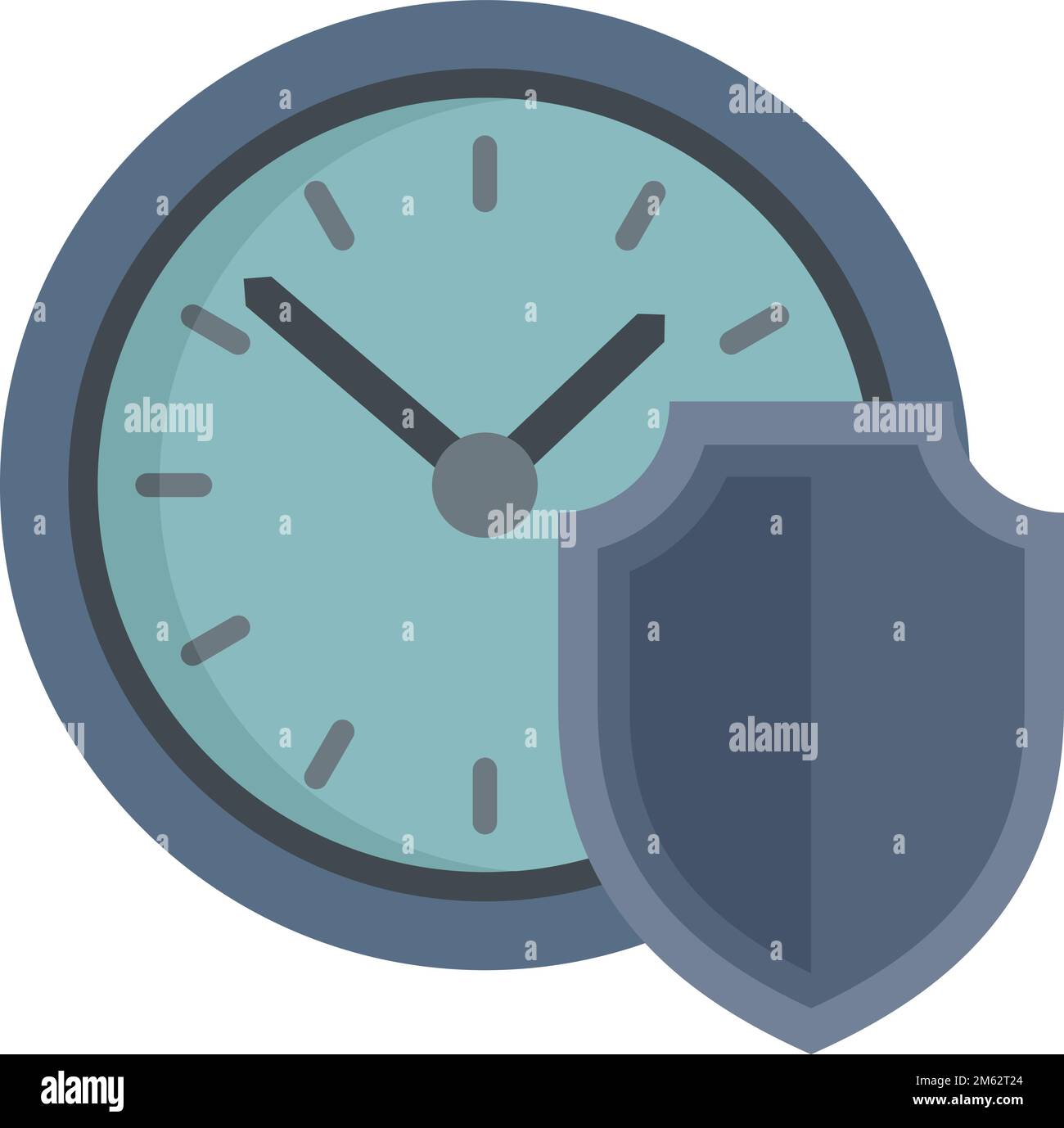 Protect time icon flat vector. Safe clock. Lock hour isolated Stock ...