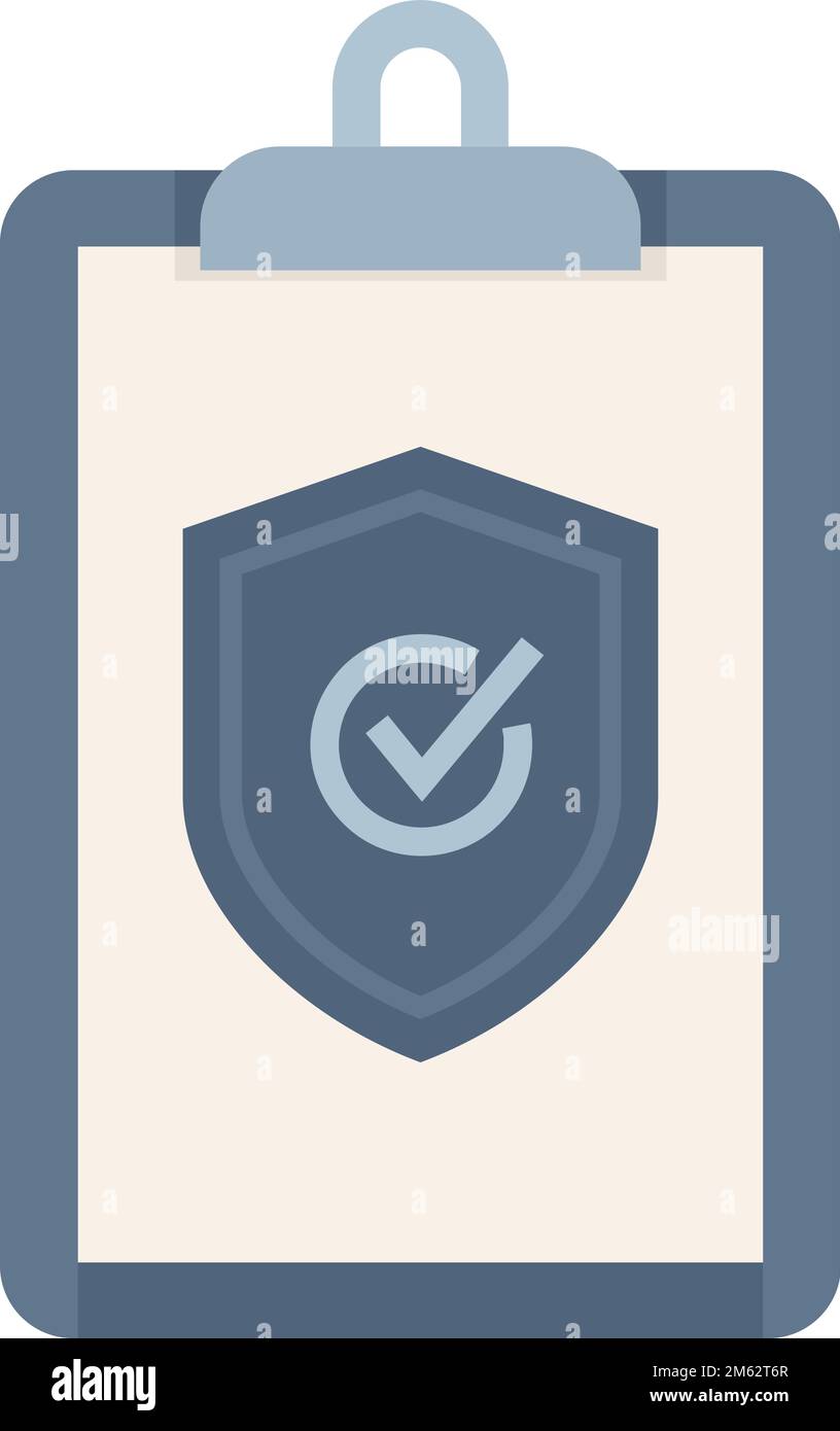 Reliability clipboard icon flat vector. Iso assistant. Audit checklist isolated Stock Vector ...