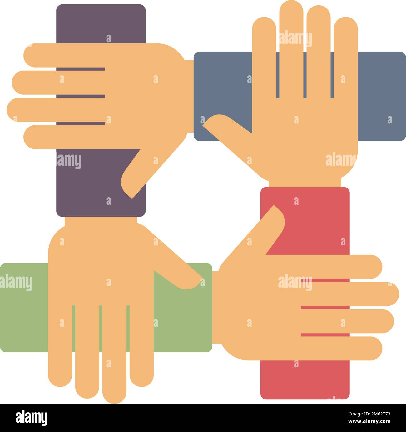 Reliability group icon flat vector. Social hand. Business team isolated ...