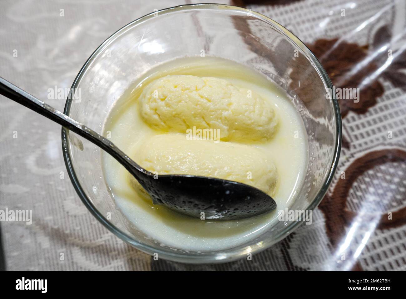 Milk malai truly rich and sinfully amazing sweets isolated on a bowl ...