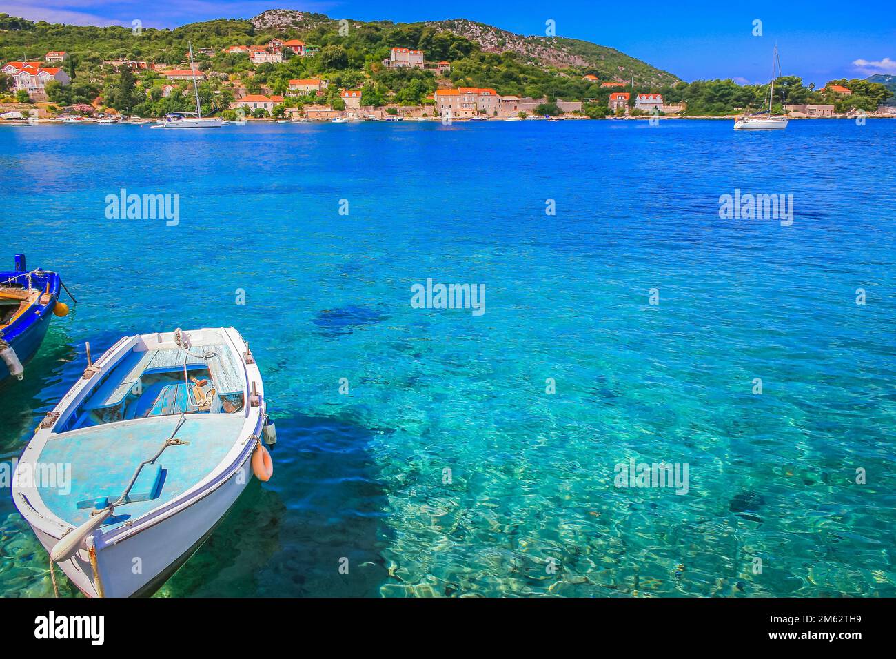 Elaphiti islands, turquoise adriatic beach in Dalmatia, Croatia Stock ...