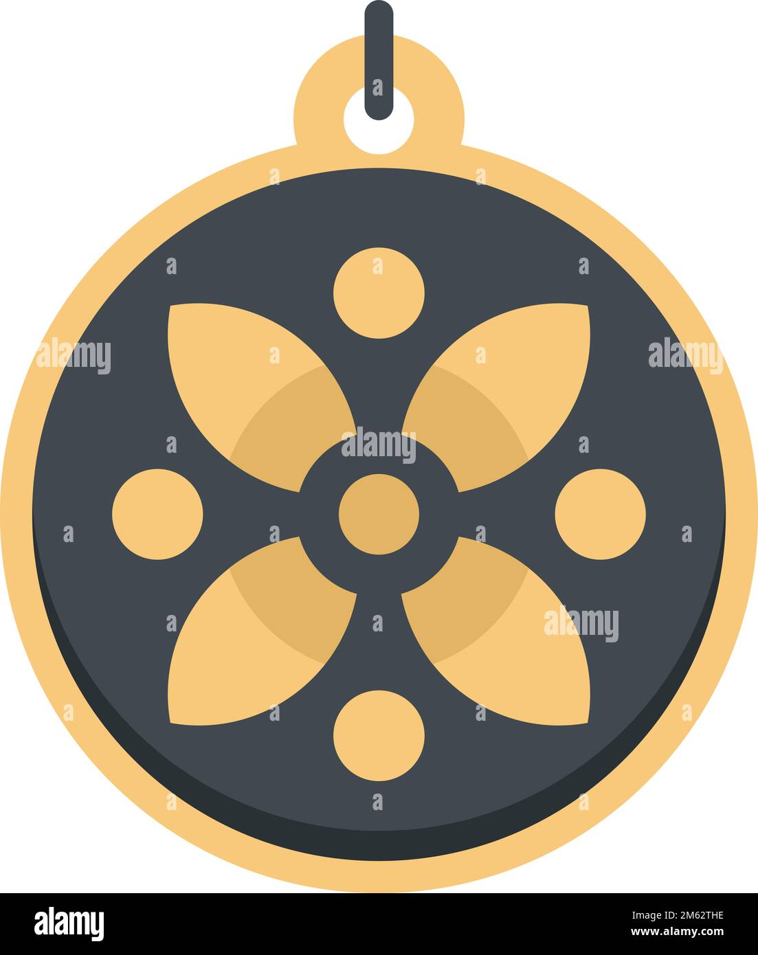 Flower amulet icon flat vector. Magic hand. Cute spiritual isolated ...