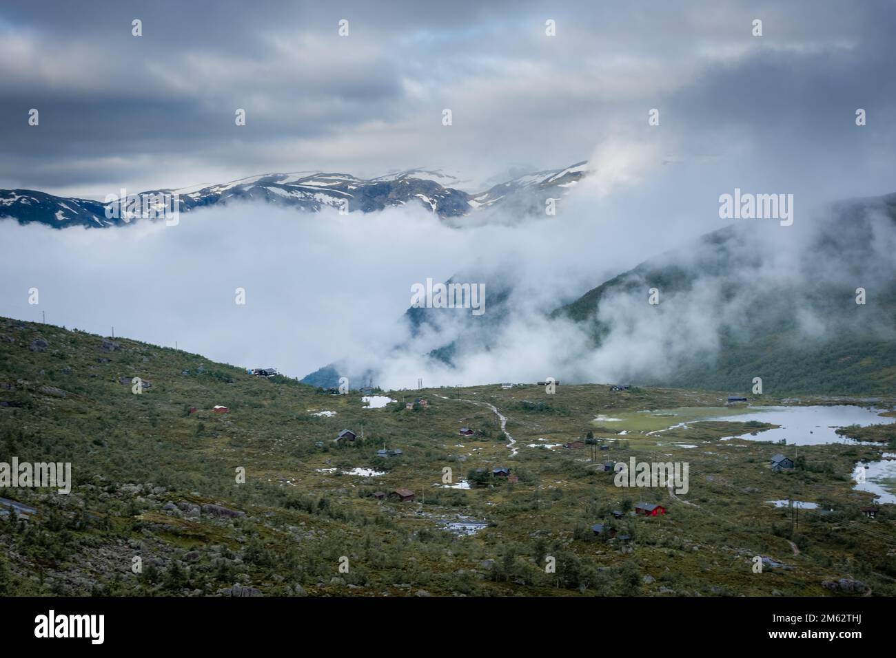 Mountain trail to hike to Trolltunga scenic spot, Norway Stock Photo ...