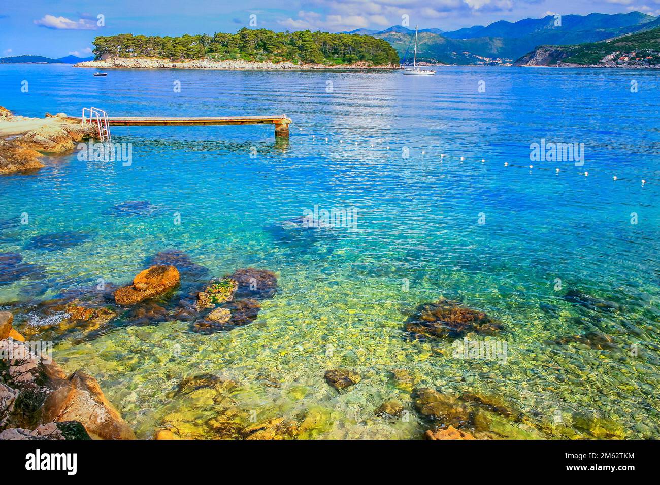 Elaphiti islands, turquoise adriatic beach in Dalmatia, Croatia Stock ...
