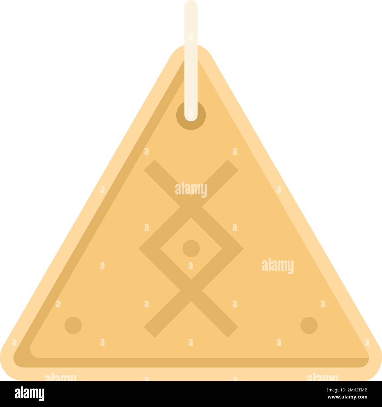 Pyramide amulet icon flat vector. Esoteric religion. Spiritual amulet ...