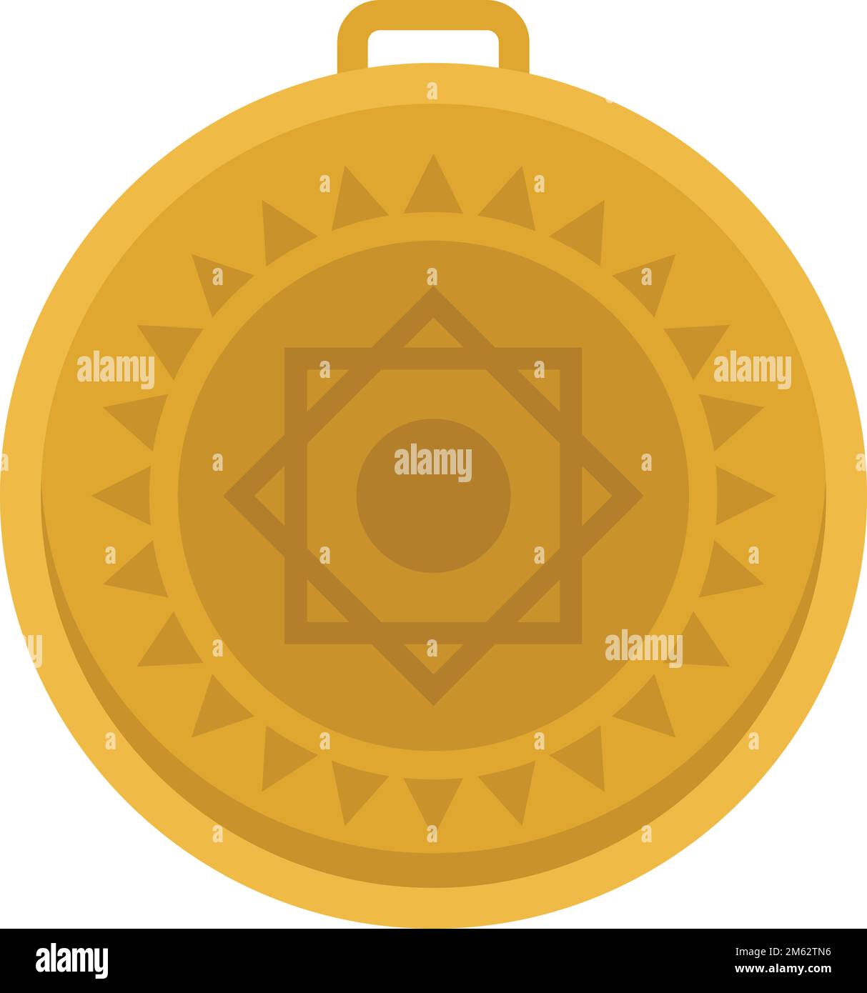 Gold amulet icon flat vector. Magic religion. Cute amulet isolated ...