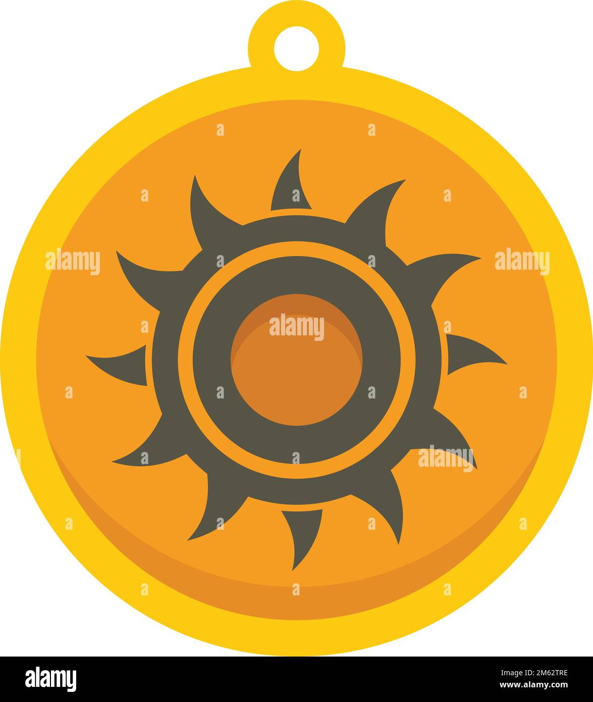 Mystical sun amulet icon flat vector. Viking amulet. Magic esoteric ...