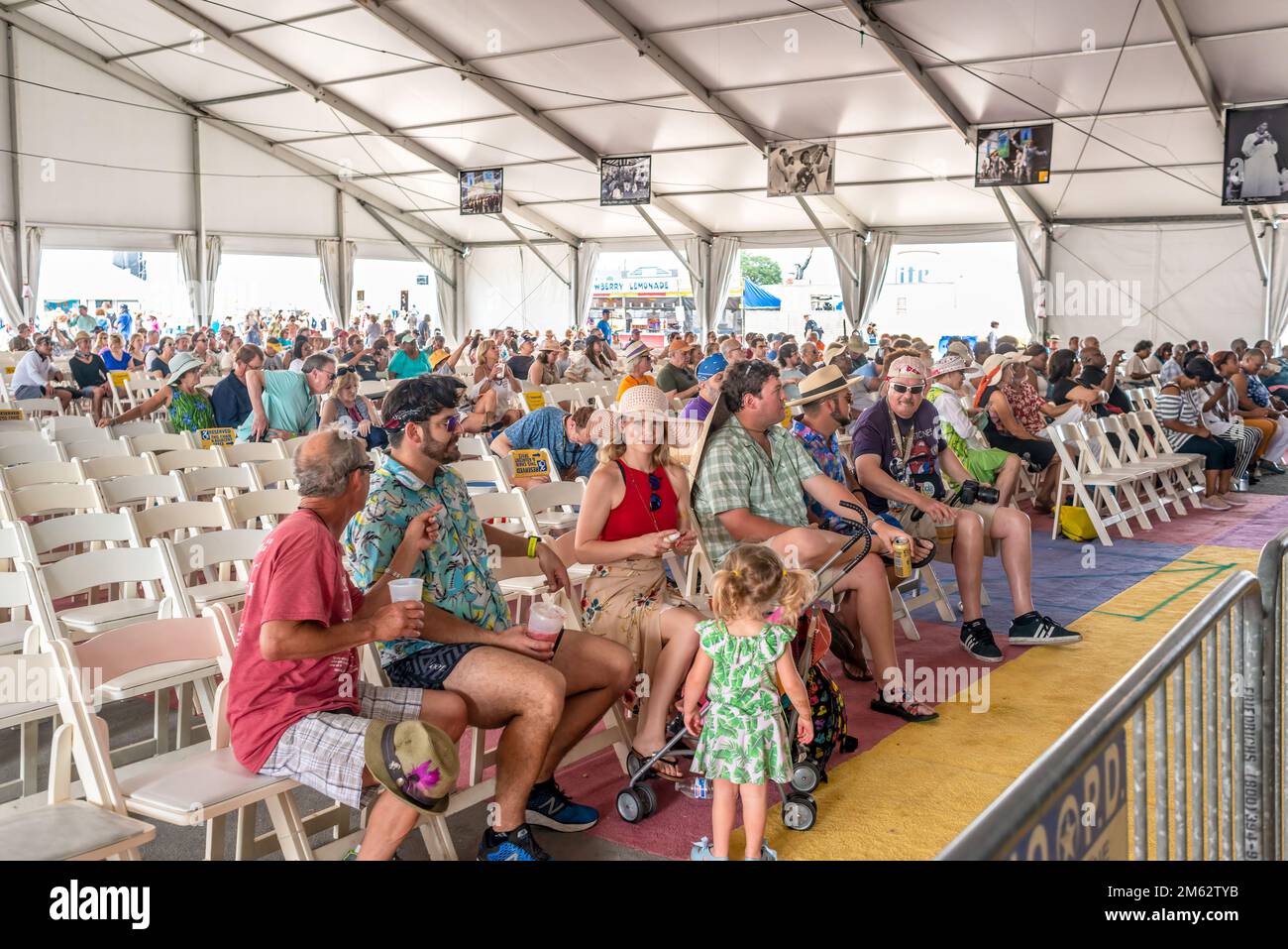 New Orleans, LA, USA - May 2, 2019: Crowd at the Gospel Tent at the ...