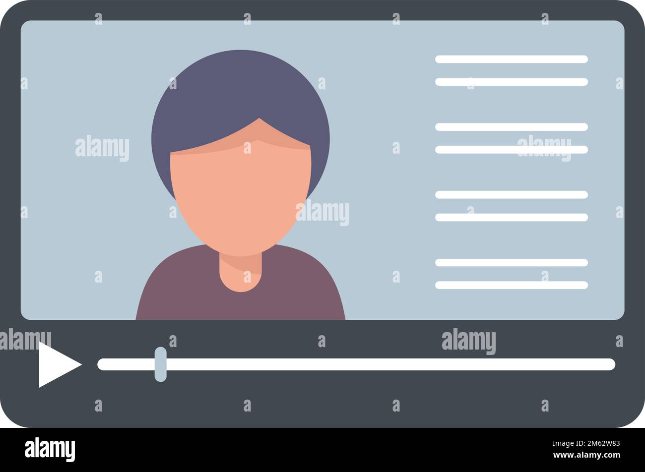 Video stream icon flat vector. Online live. Tv broadcast isolated Stock ...