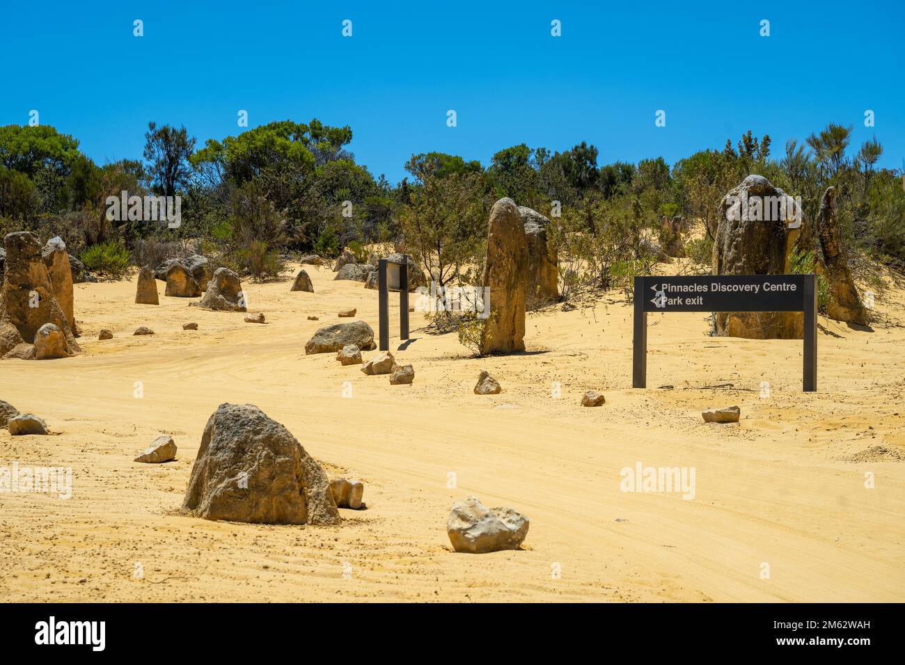 Pinnacles Desert Lookout and Drive- Tourism Western Australia Stock ...