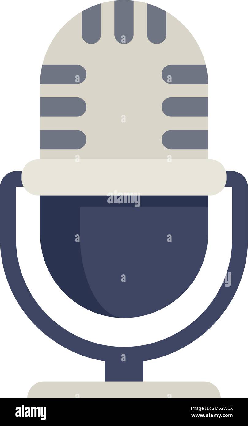 Stream studio microphone icon flat vector. Live video. Online play ...