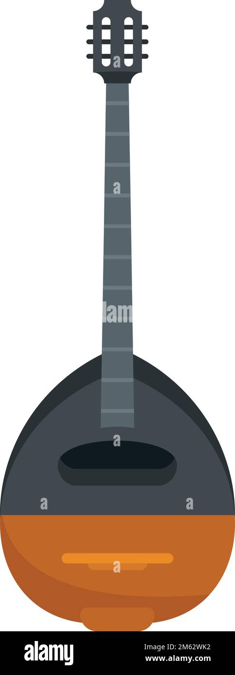 Ancient greek guitar icon flat vector. Music lute. Oud instrument ...