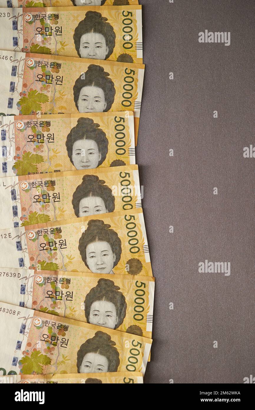 Korean money bill, 50,000 won bill Stock Photo - Alamy