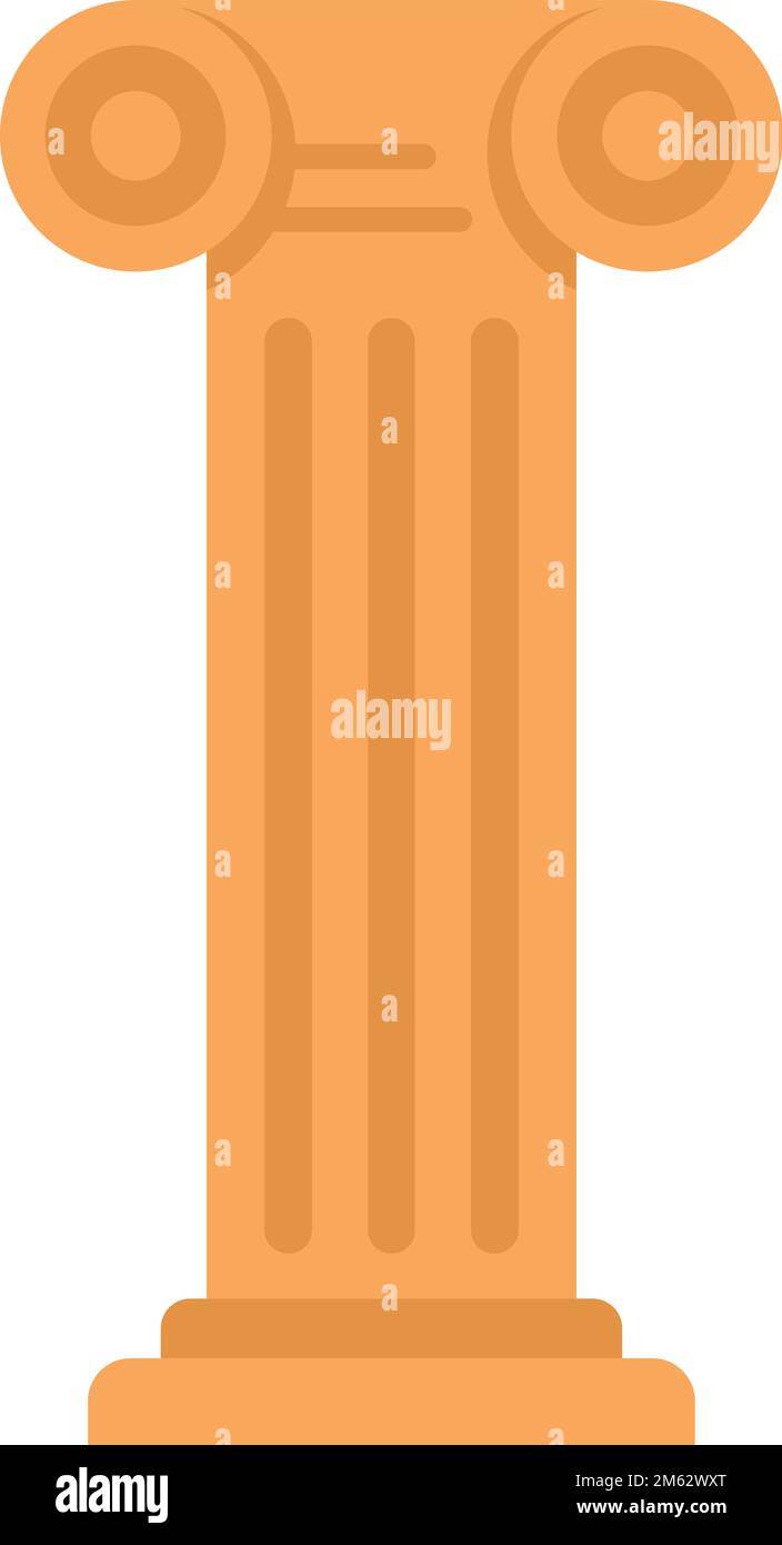 Greek column icon flat vector. Roman pillar. Ancient greece isolated ...