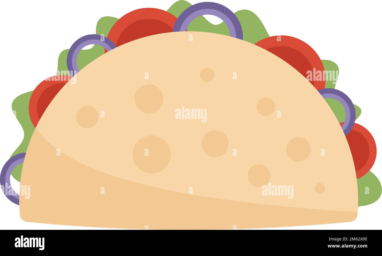 Greek burger icon flat vector. Pita shawarma. Souvlaki kebab isolated ...