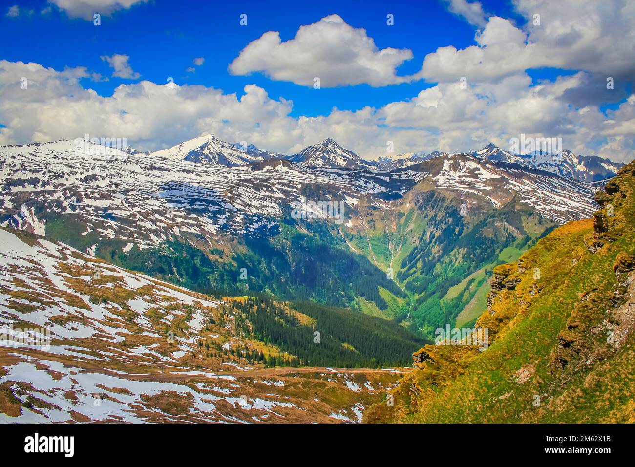 Tyrol Stubnerkogel alps above Bad Gastein and Hohe Tauern range ...