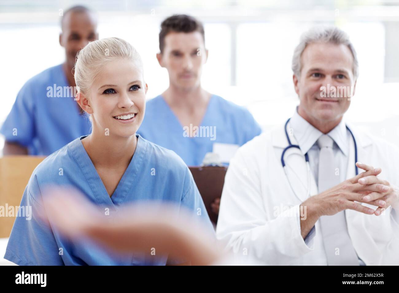 All ears for the latest descoveries in healthcare. Doctors and nurses ...