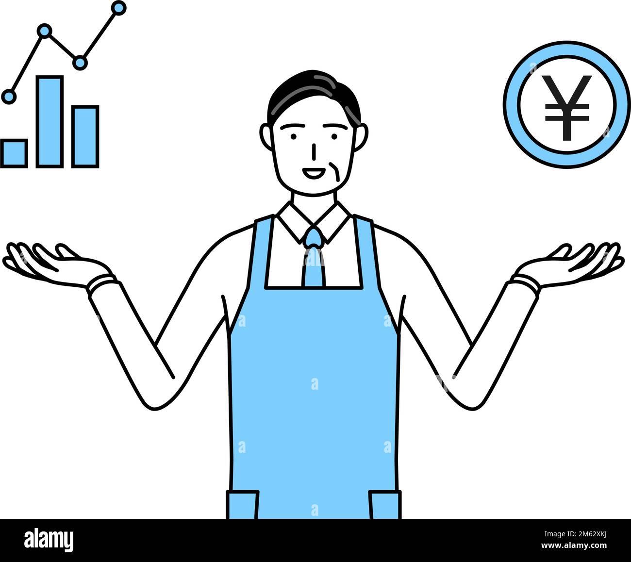 A Senior Man In An Apron Guiding An Image Of Dxing Performance And Sales Improvement Stock 