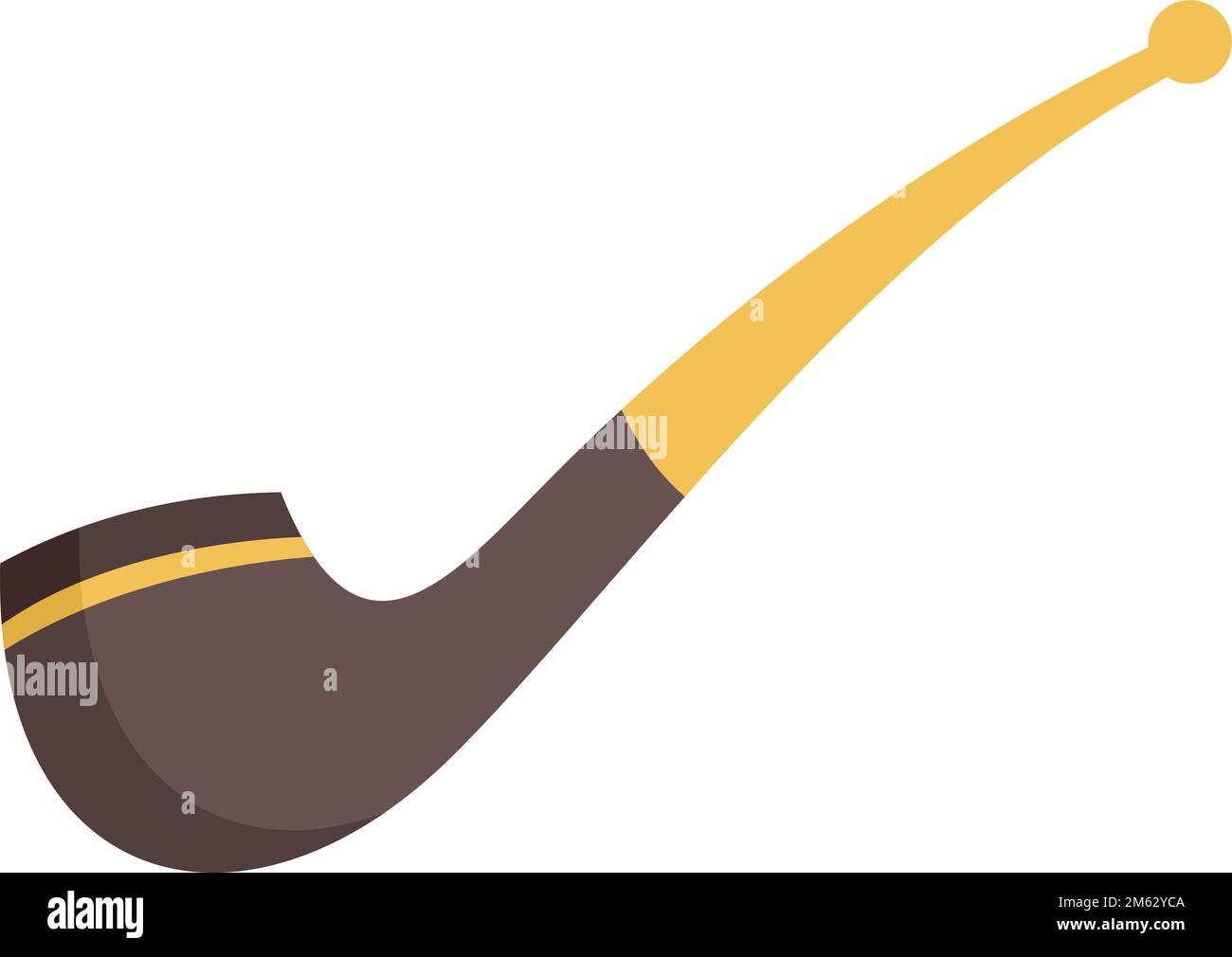 Sherlock smoke pipe icon flat vector. Old smoker. Art cigar isolated ...