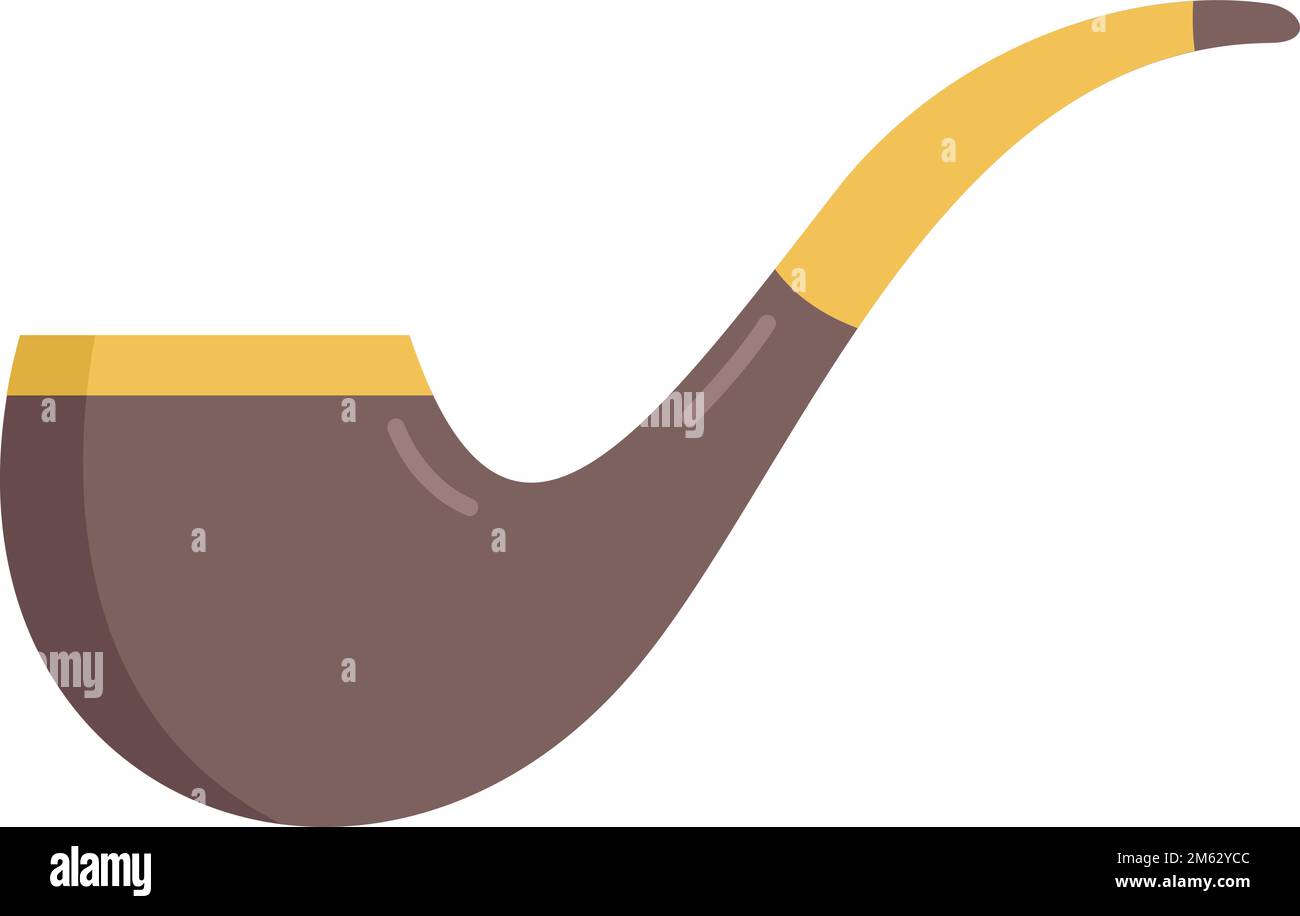 Cigar smoke pipe icon flat vector. Old smoker. Smoking art isolated Stock Vector Image & Art - Alamy