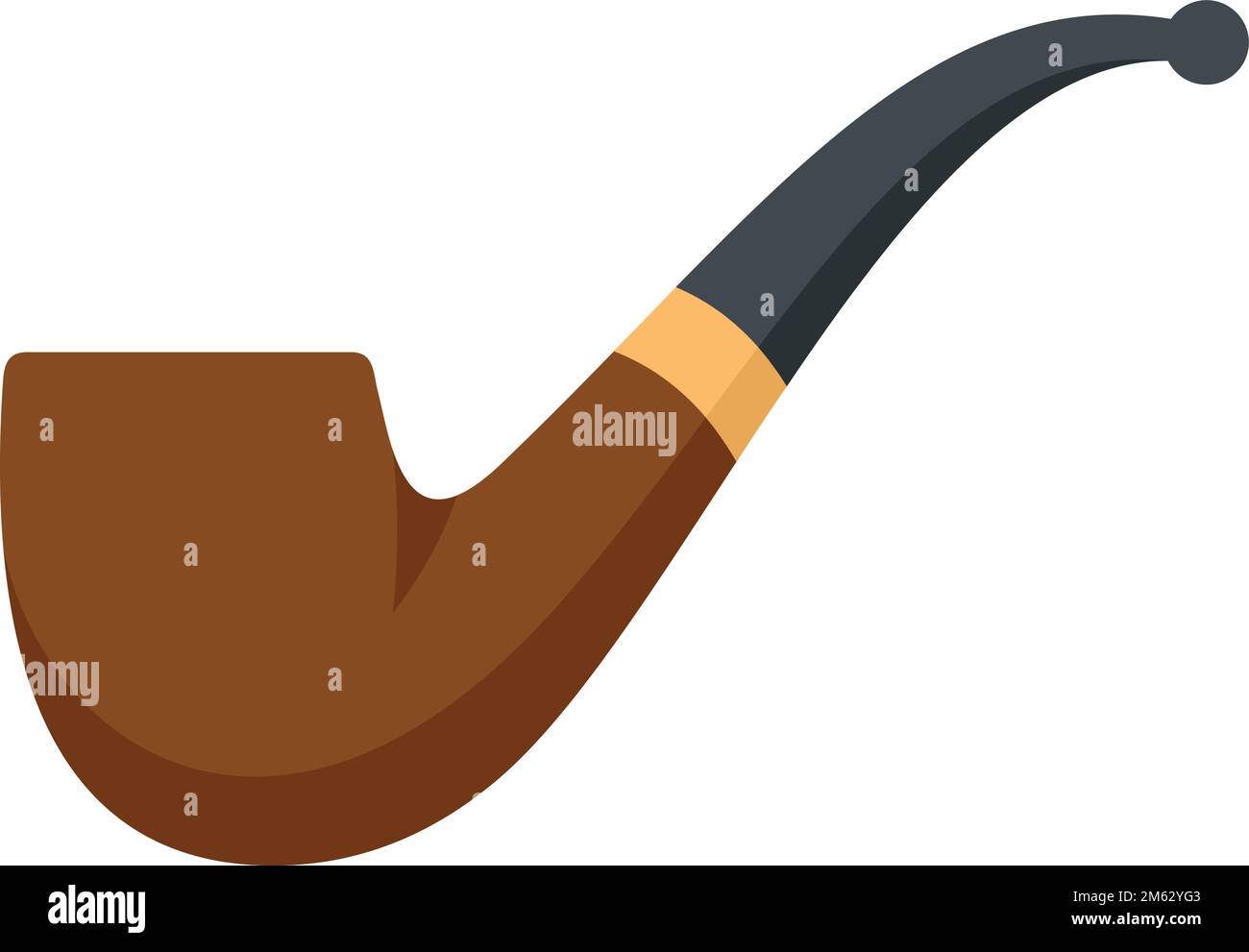 Classic smoke pipe icon flat vector. Old smoker. Cigar dad isolated ...