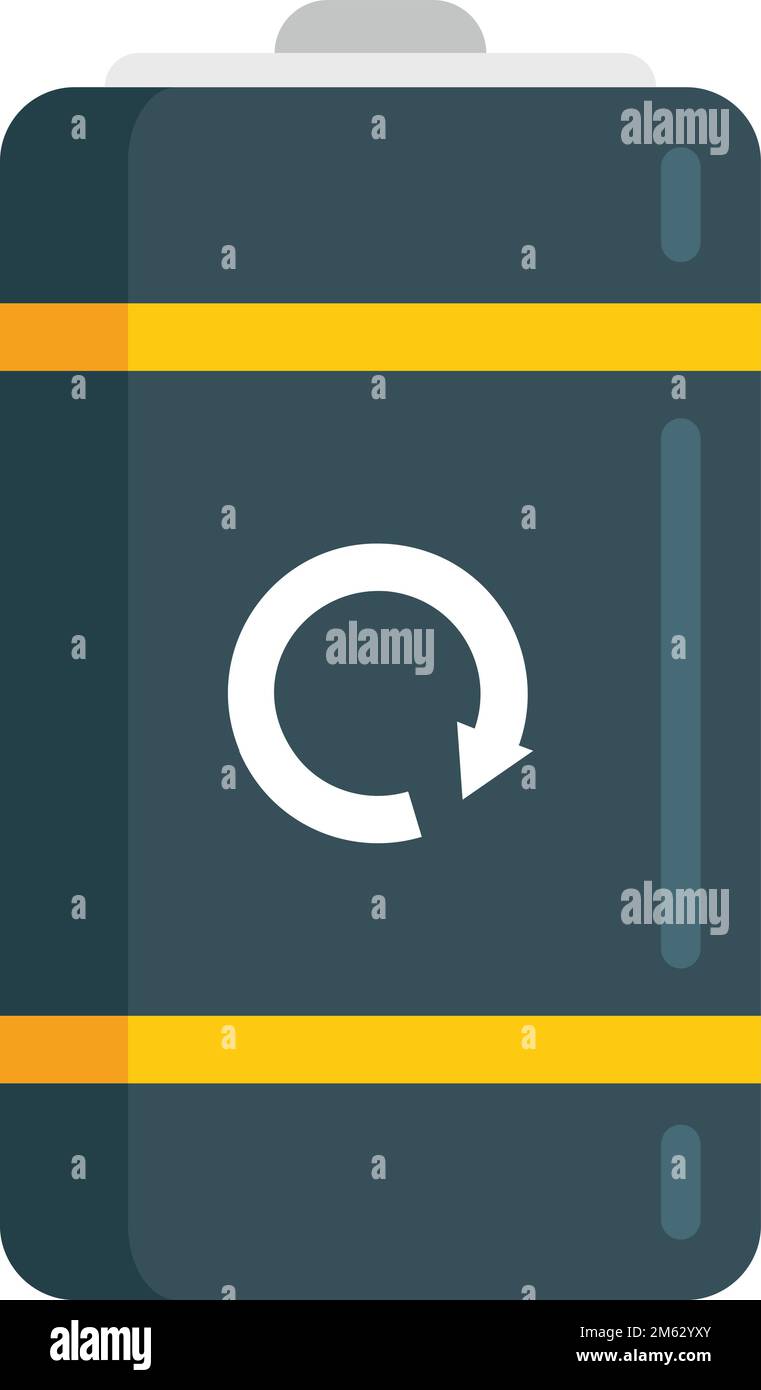 Recharge electric battery icon flat vector. Full energy. Power cell ...