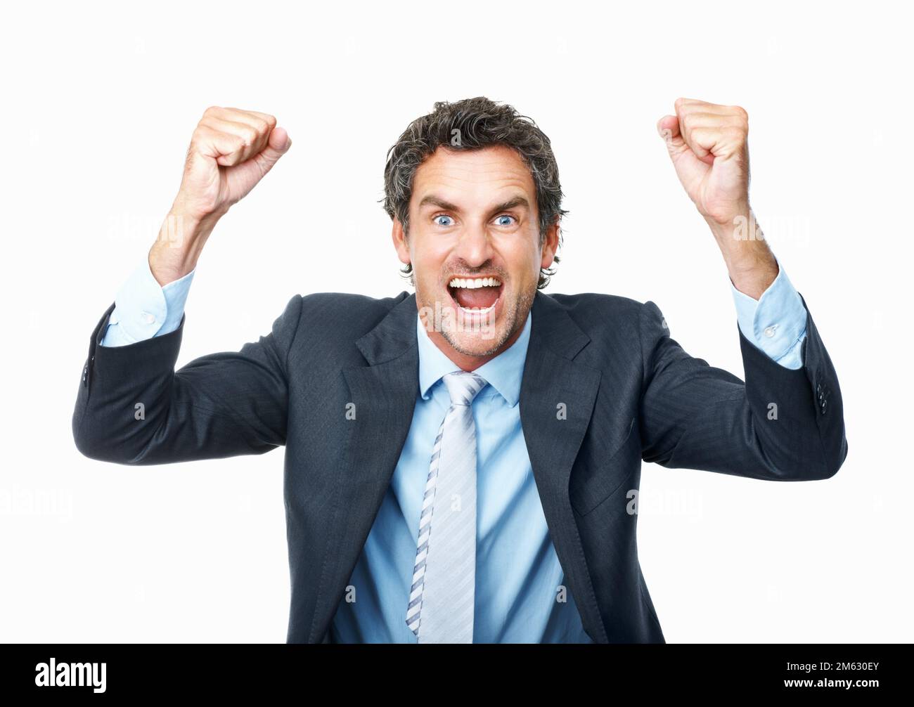 Smart business man expressing success. Portrait of smart successful ...